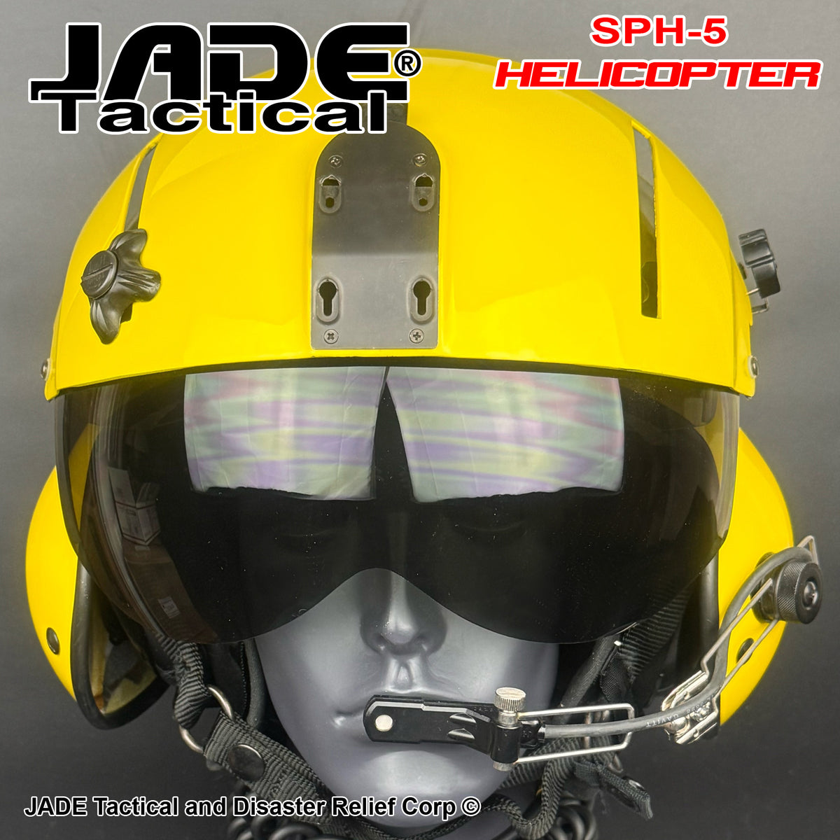 GENTEX SPH5-B Custom Dual Visor Helicopter Helmet Canary Yellow – Jade ...